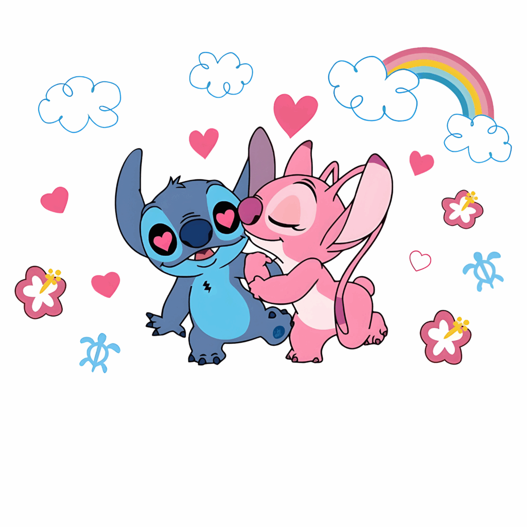 Autocollant Stitch et Angel Chambre de Fille • La boutique Stitch